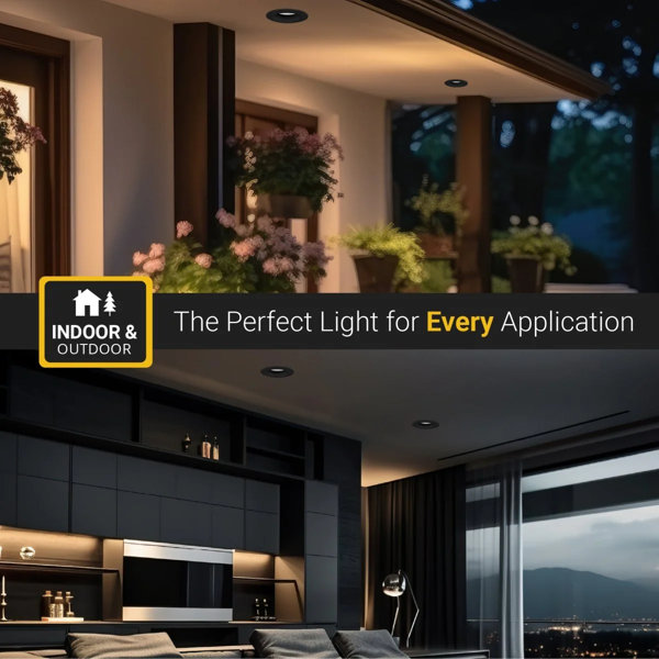 NUWATT 12 Pack Black MR16 12V LED Recessed Lighting 4 Inch Retrofit, 5CCT Selectable 2700K/3000K ...